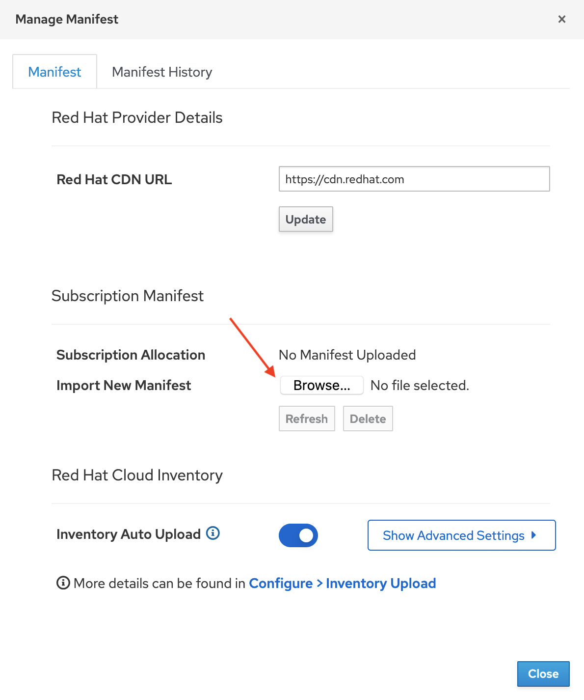 How to create and use a Red Hat Satellite manifest