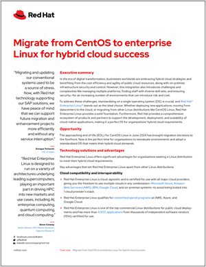 Migrate from CentOS to enterprise Linux for hybrid cloud success