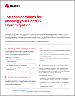Top considerations for planning your CentOS Linux migration