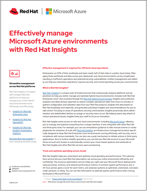 Effectively manage Microsoft Azure environments with Red Hat Insights