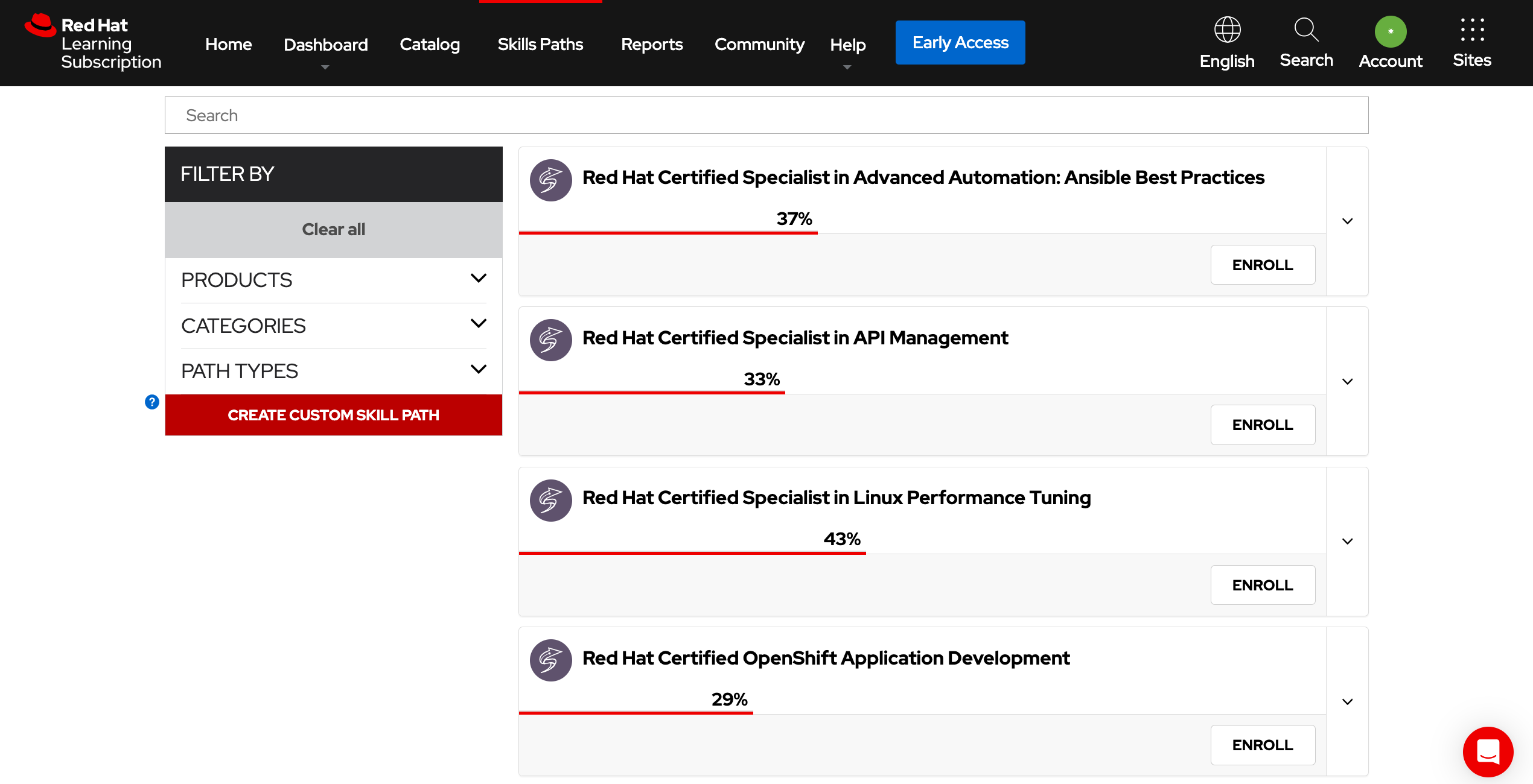 Red Hat Learning Subscription Standard: Getting started