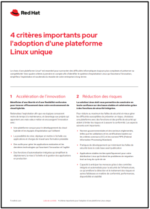 4 critères importants pour l'adoption d'une plateforme Linux unique