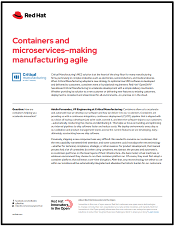 Containers and microservices—making manufacturing agile