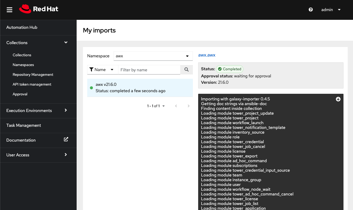 Importing/Exporting Collections in automation hubs