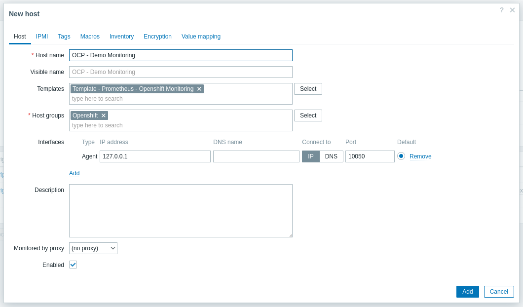 Monitoring OpenShift using Zabbix and Prometheus API