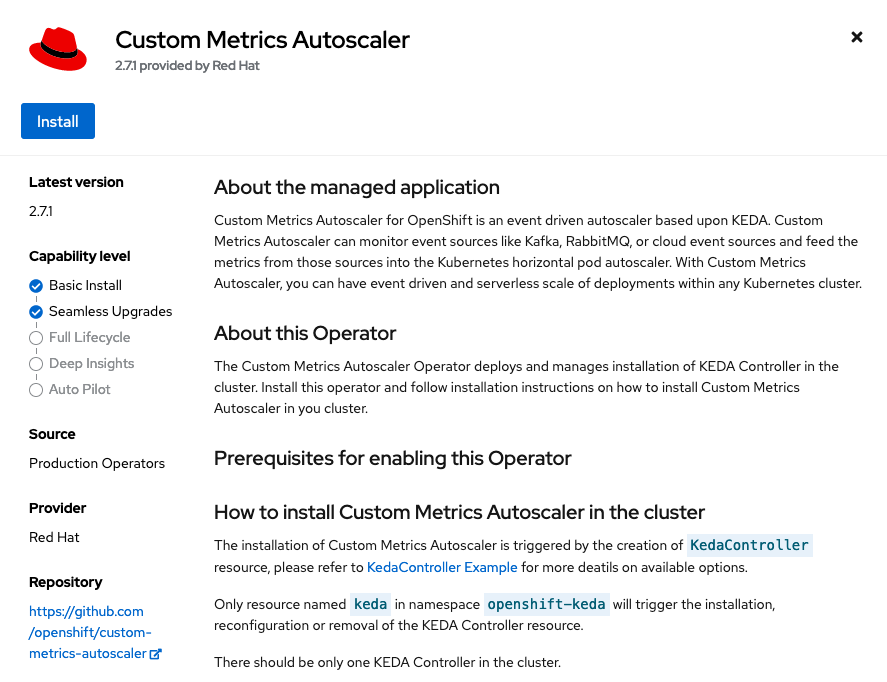 Custom Metrics Autoscaler on OpenShift