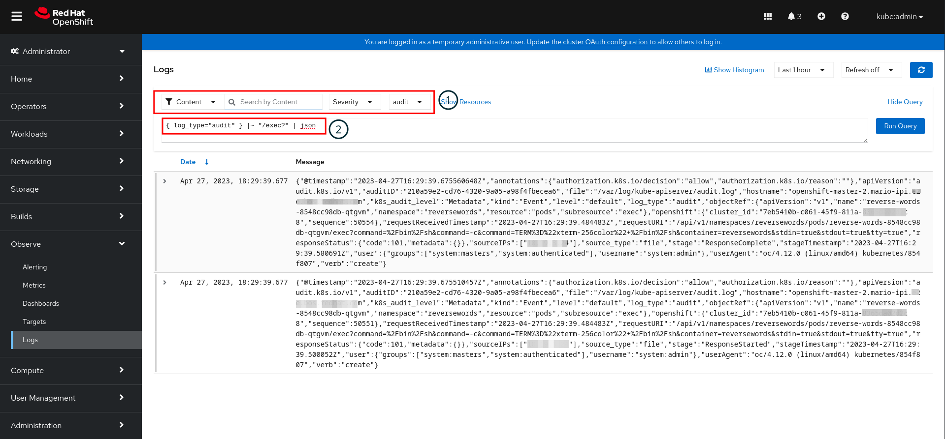 OpenShift Logging and Kubernetes Auditing - The mighty Duo