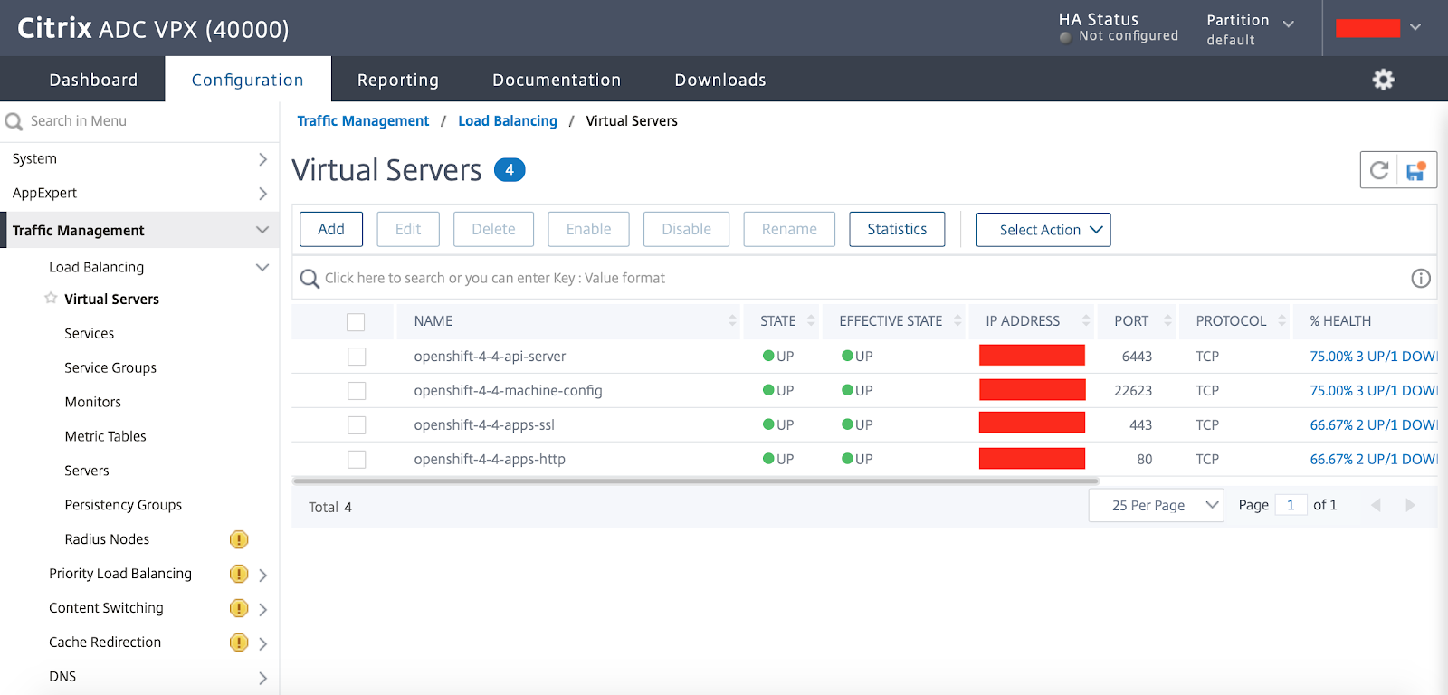 Using a Citrix ADC for the OpenShift Control Plane