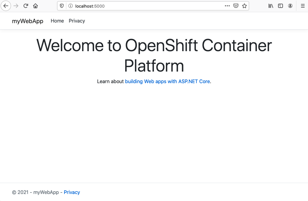 Run .Net code on Red Hat OpenShift Container Platform on Mac OS