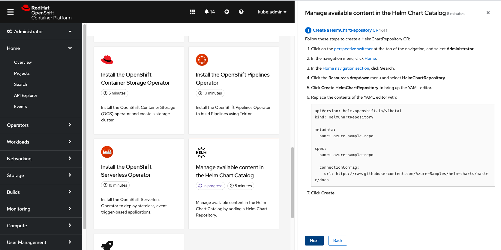 OpenShift 4.8: Quick Start Enhancements