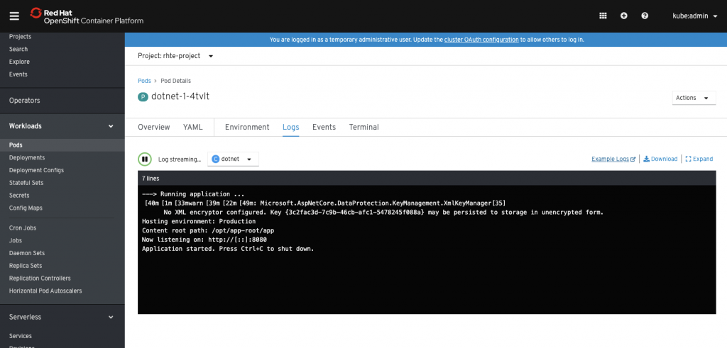 OpenShift 4.2: Console customization