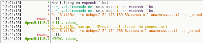 Running an IRC Bot in Ruby on OpenShift V3