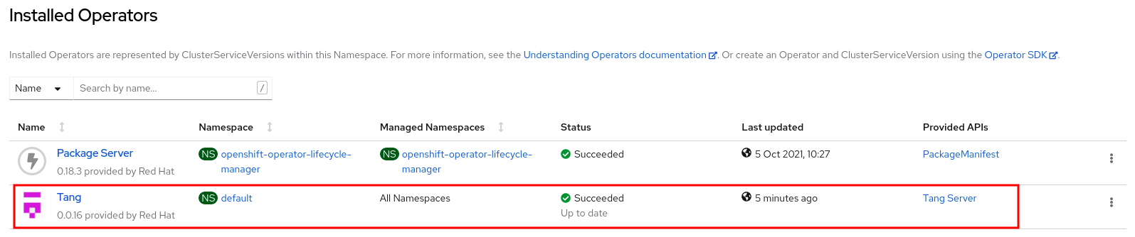 Tang-Operator: Providing NBDE in OpenShift