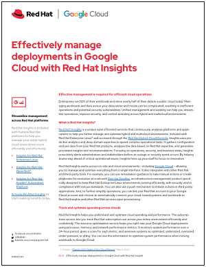Effectively manage deployments in Google Cloud with Red Hat Insights