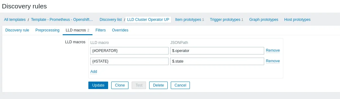 Monitoring OpenShift using Zabbix and Prometheus API