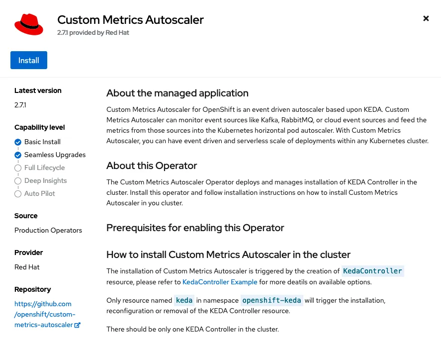 Custom Metrics Autoscaler on OpenShift