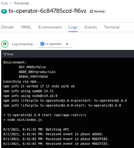 Developing OpenShift Operators in JavaScript/TypeScript