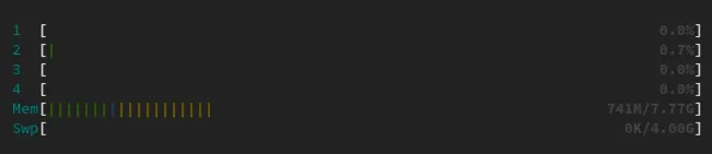 Linux process management improved with htop