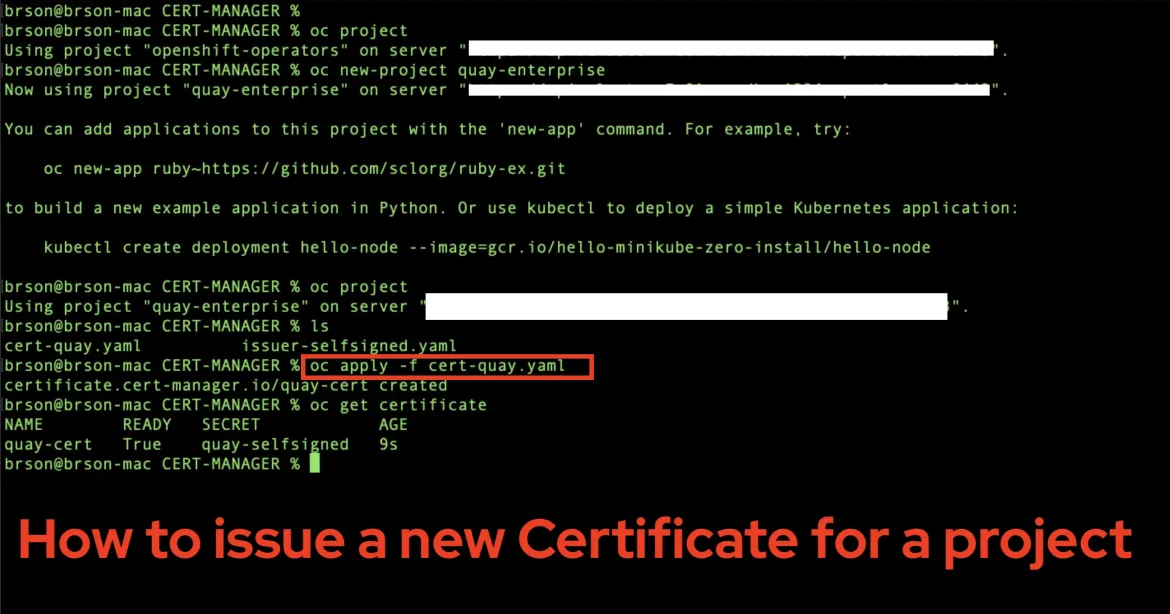 How to create a TLS/SSL certificate with a Cert-Manager Operator on OpenShift