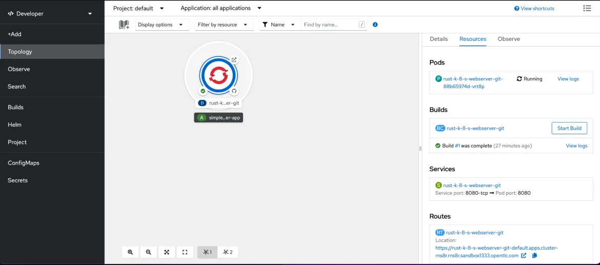 How to create a Rust application on OpenShift